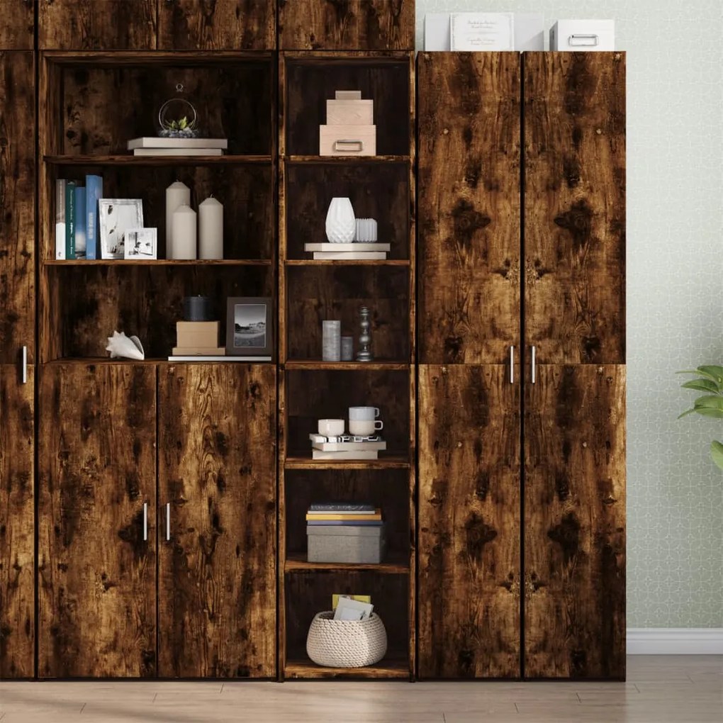 Skříň highboard kouřový dub 40 x 41 x 185 cm kompozitní dřevo