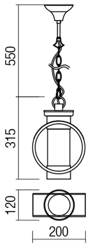 Redo 9572 závěsné svítidlo Compass tmavě hnědé, E27, 31,5cm