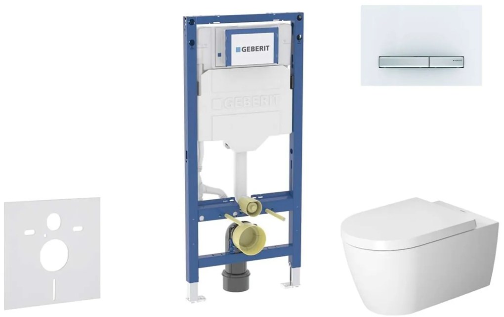Geberit Duofix - Set předstěnové instalace, klozetu ME by Starck a sedátka softclose, tlačítko Sigma50, alpská bílá SANI11CP3115