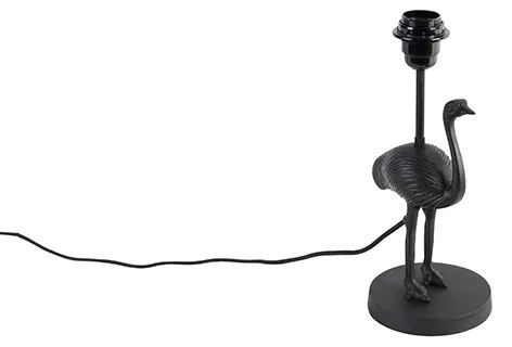 Vintage stolní lampa černá bez stínidla - Animal Pštros