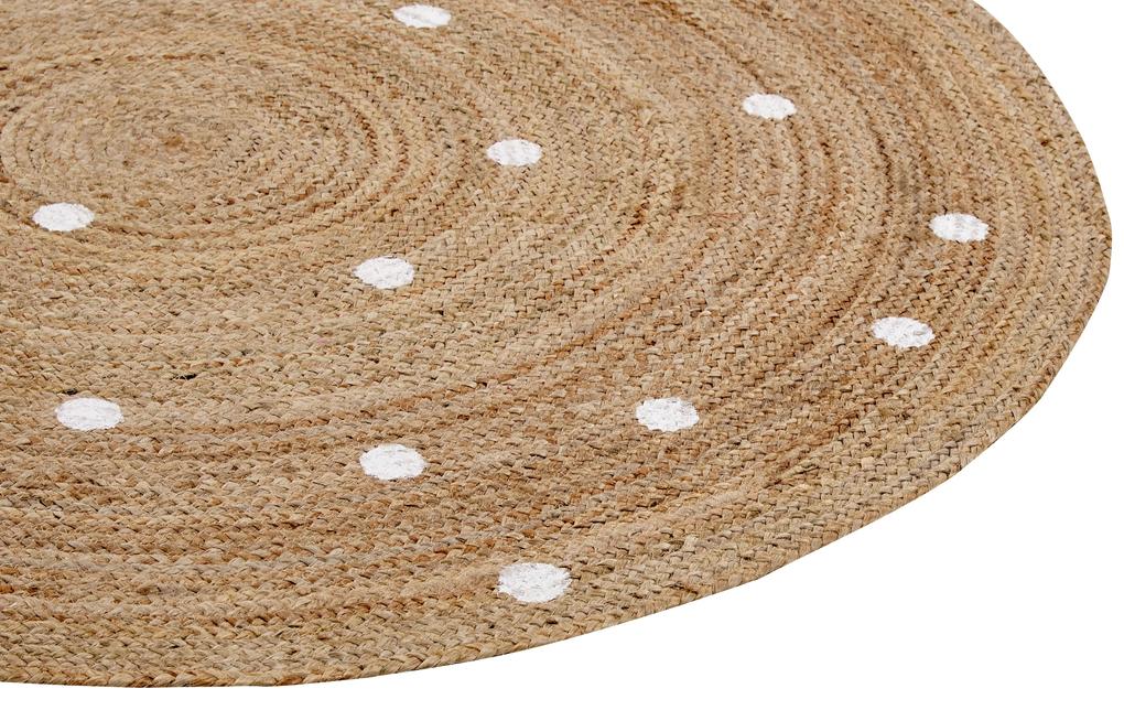 Kulatý jutový koberec ø 140 cm béžový KHARRA Beliani