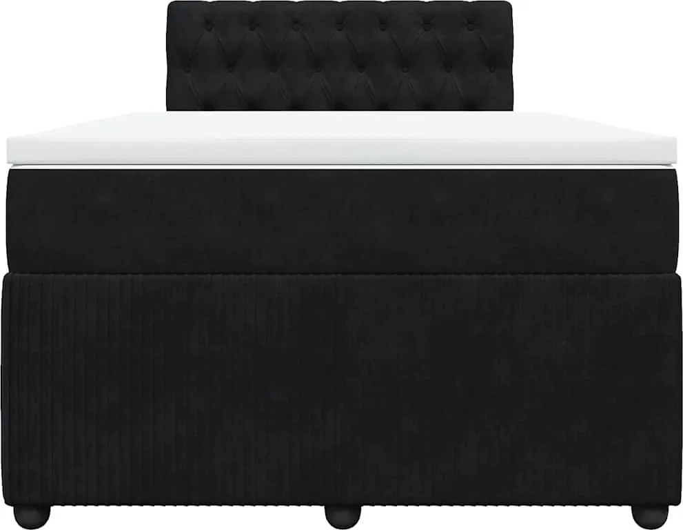 Box spring postel s matrací černá 120 x 190 cm samet 3289994