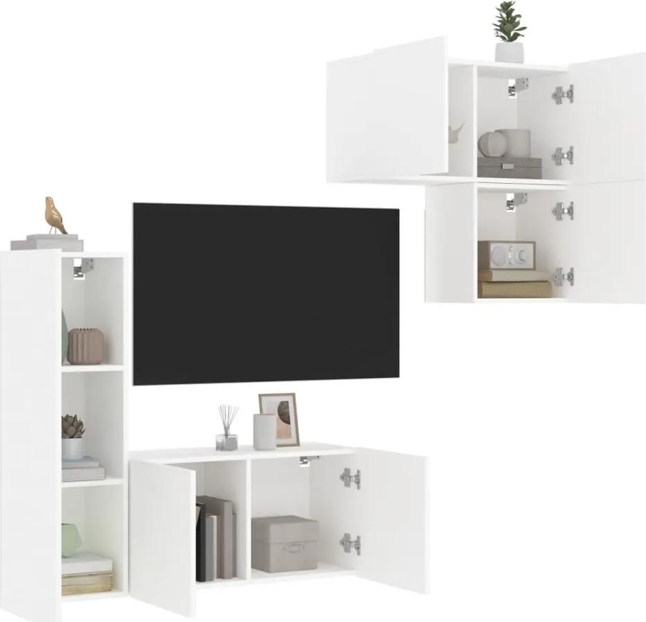 vidaXL 4dílná obývací stěna kompozitní dřevo [3216430] Barva: Betonová šedá