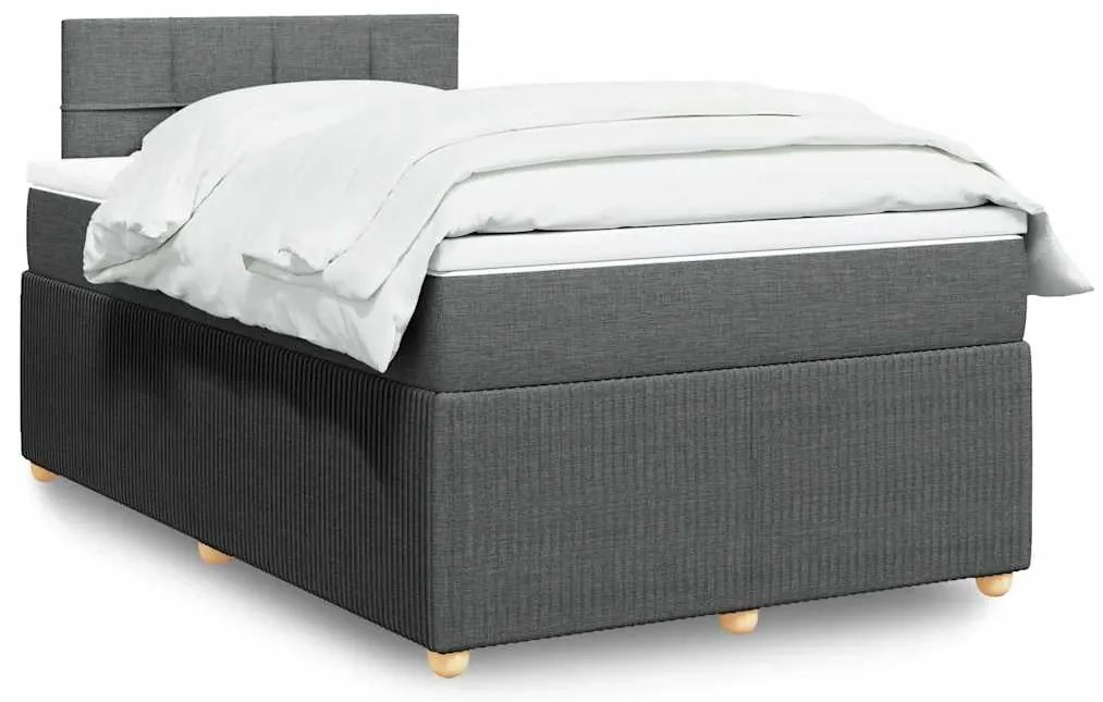 Box spring postel s matrací tmavě šedá 120x190 cm textil 3287396