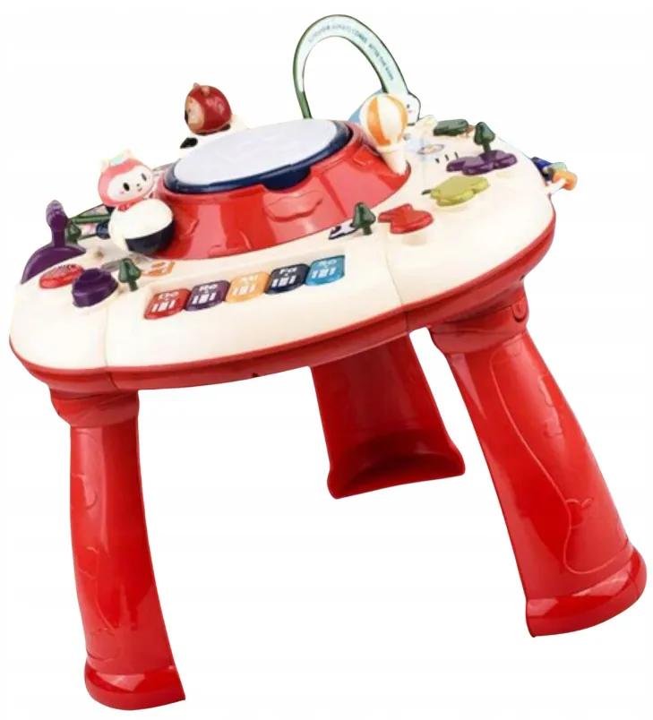 HračkyZaDobréKačky Interaktivní hudební stolek pro děti červený