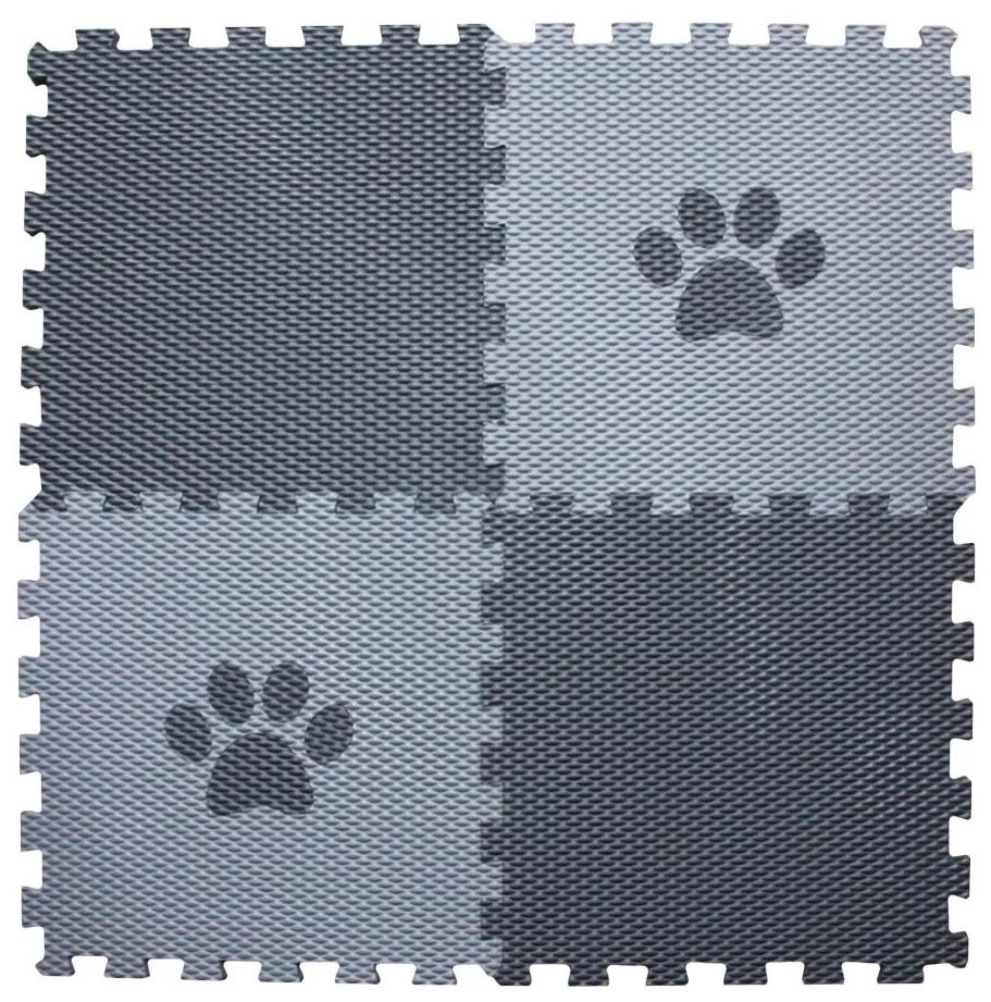 Vylen Pěnová puzzle podložka pro psy TLAPKA ze 4 podlahových dílů Zvolte barvu: Šedá