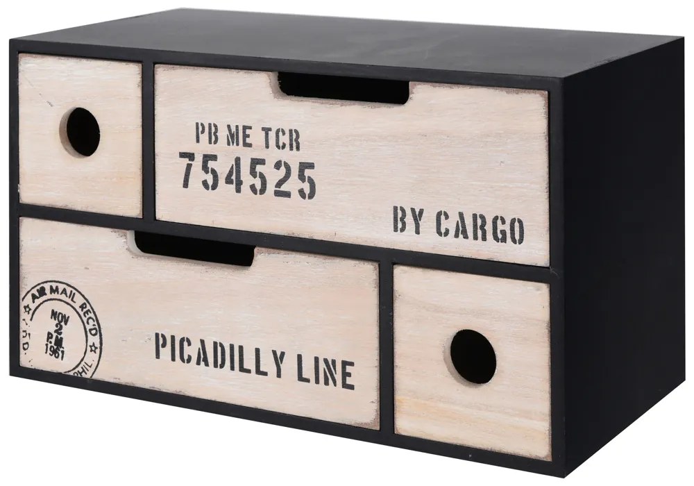 Skříňka na drobnosti  CARGO - úložný box s 4 zásuvkami