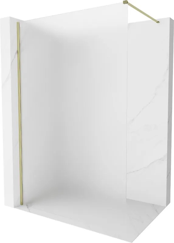 Mexen, Mexen Kioto-X sprchová stěna 50 x 200 cm, matná 10 mm, zlatá - 800-050-101-50-30-X