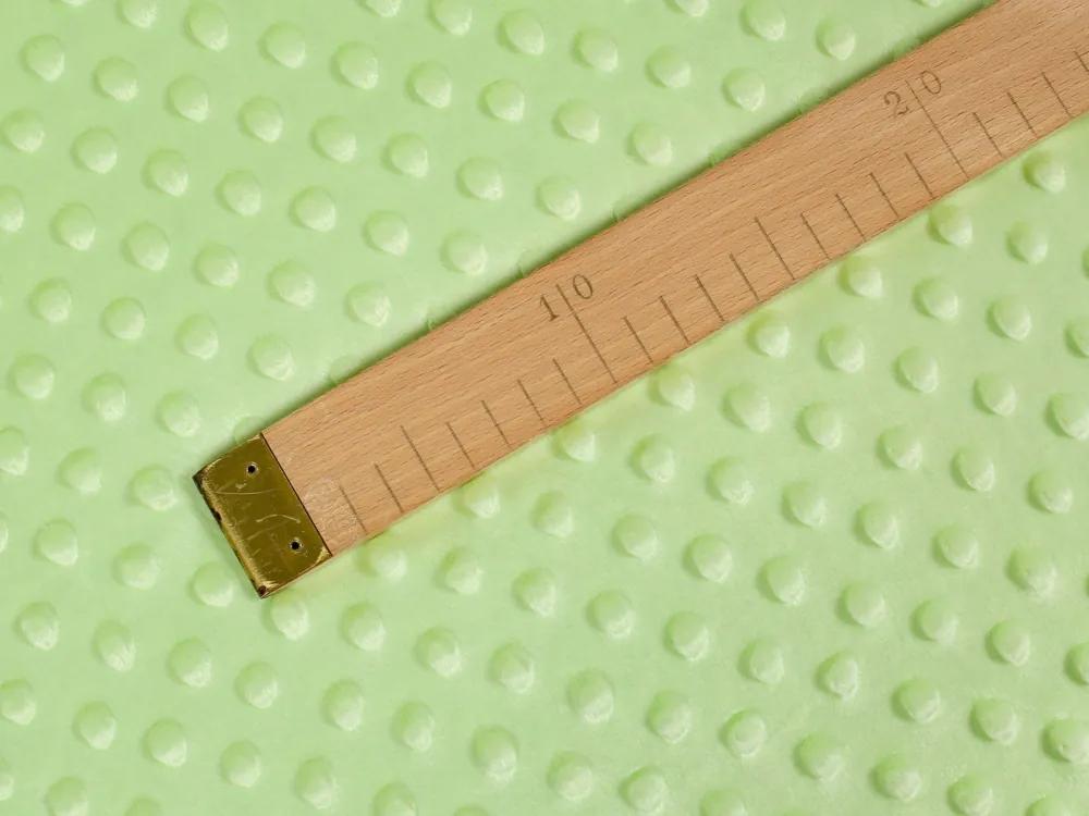 Biante Dětský povlak na polštář Minky 3D puntíky MKP-005 Pastelový světle zelený 50 x 50 cm