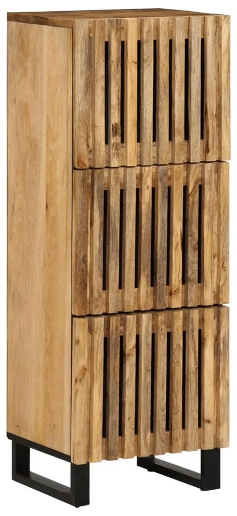 Highboard 40 x 34 x 110 cm masivní hrubé mangovníkové dřevo