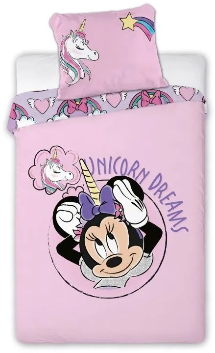 FARO Povlečení Minnie jednorožec Bavlna, 140/200, 70/90 cm