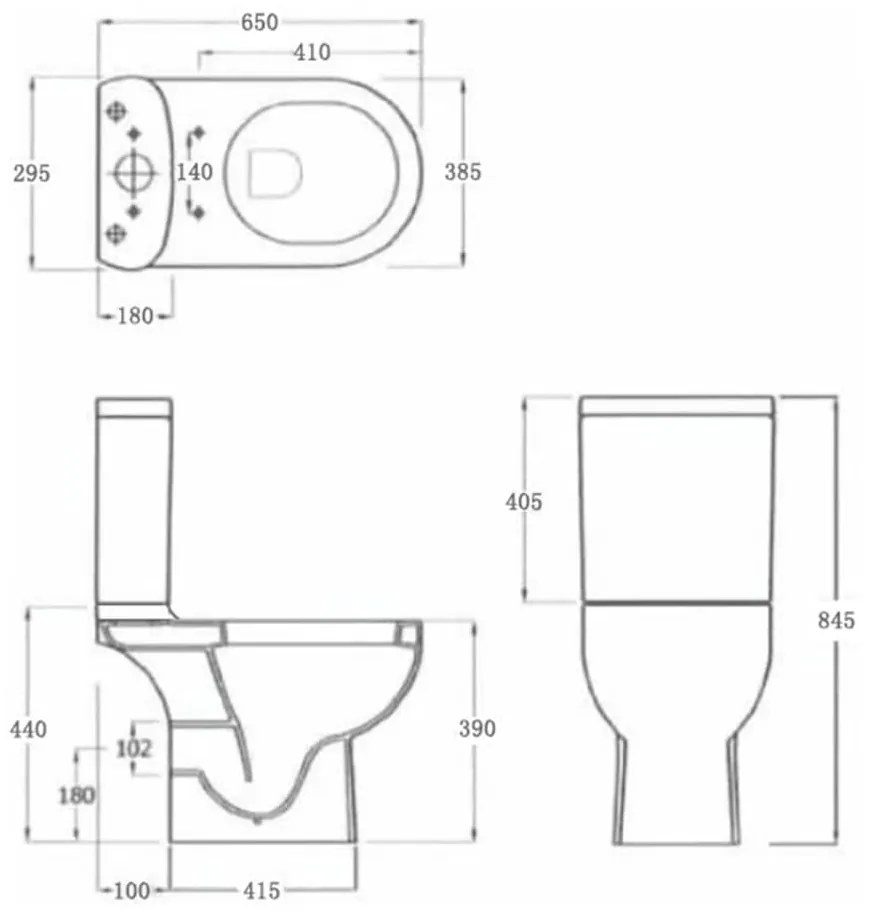 vidaXL Marketos Keramické WC zadní odpad bílé