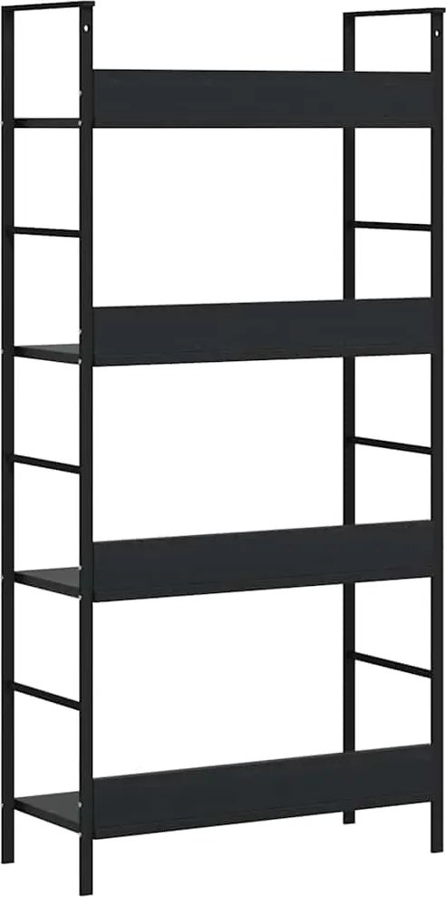 Knihovna se 4 policemi černá 60x27,6x124,5 cm kompozitní dřevo 288222