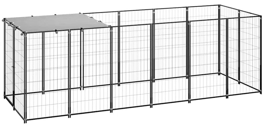 Psí kotec černý 330 x 110 x 110 cm ocel