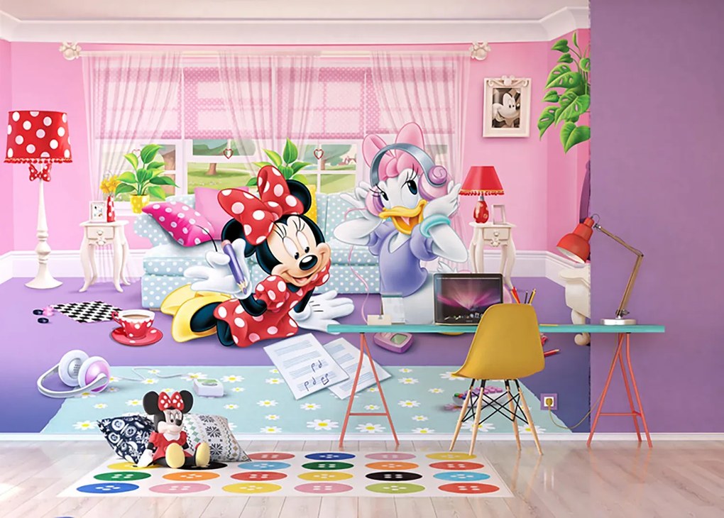 Dětská fototapeta na zed' Minnie a Daisy, Disney | 360 x 254 cm | DFTD 2229