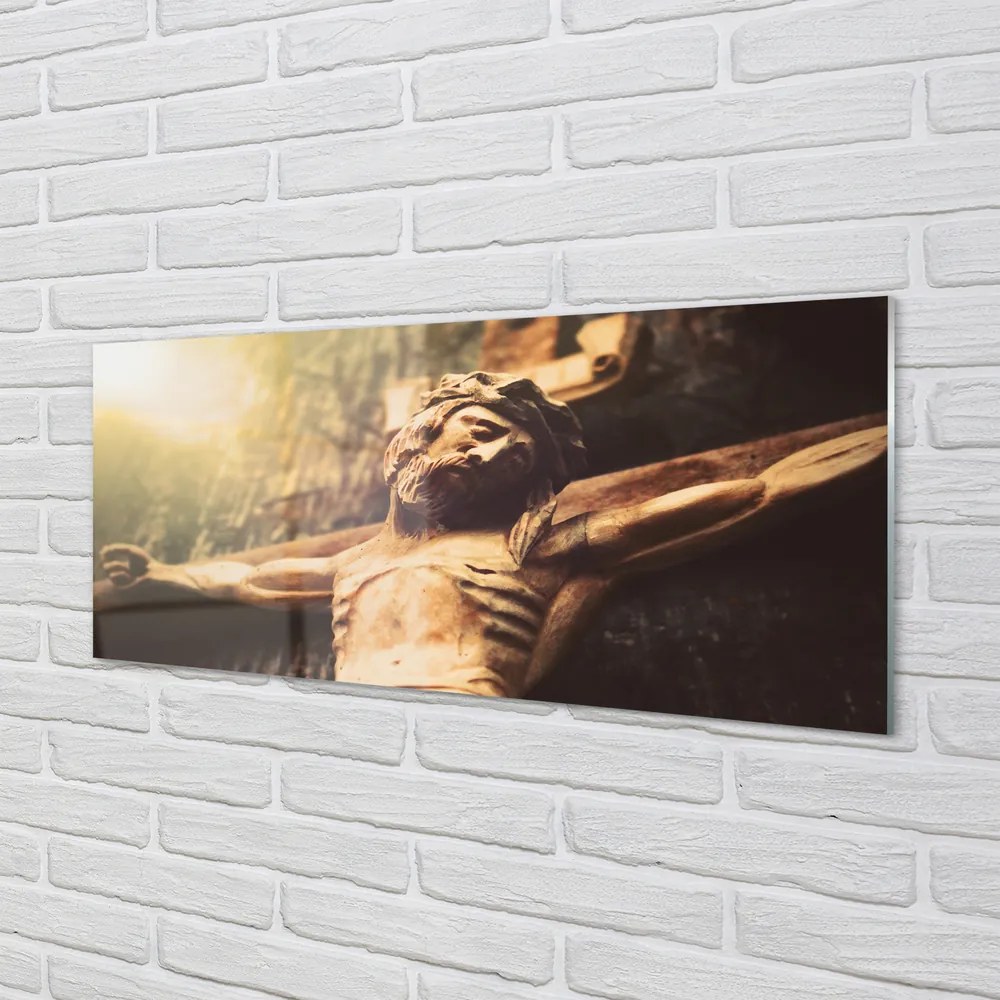 akrylový obraz Ježíš ze dřeva 120x60 cm