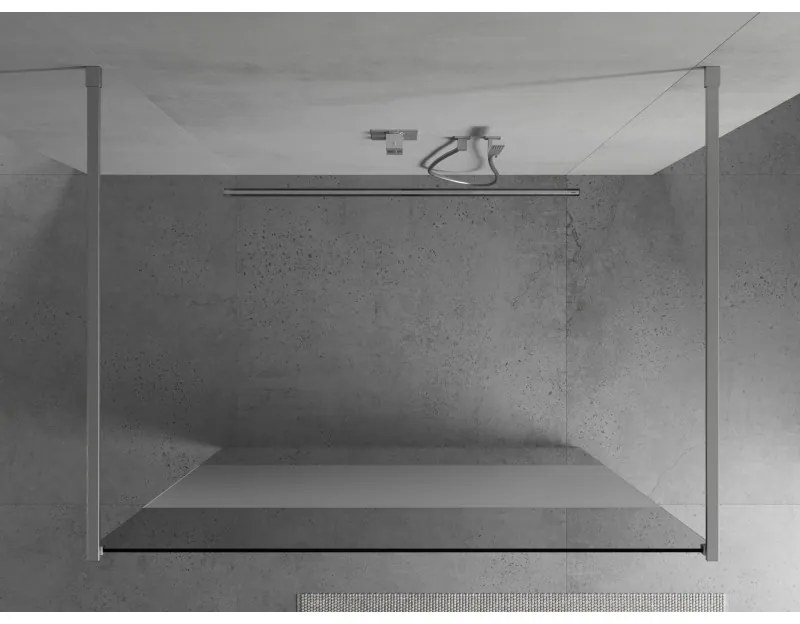 Mexen Kioto, průchozí sprchová zástěna 100 x 200 cm, 8mm čiré sklo/námraza, 2x chromová stabilizační rozpěra, 800-100-002-01-35