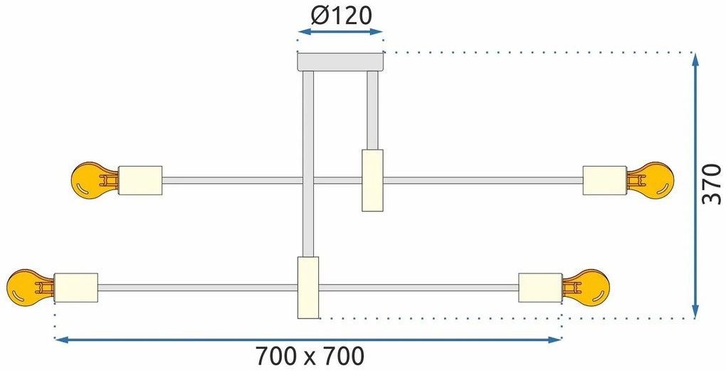 Toolight Závěsná svítilna APP733-8C Zlatá