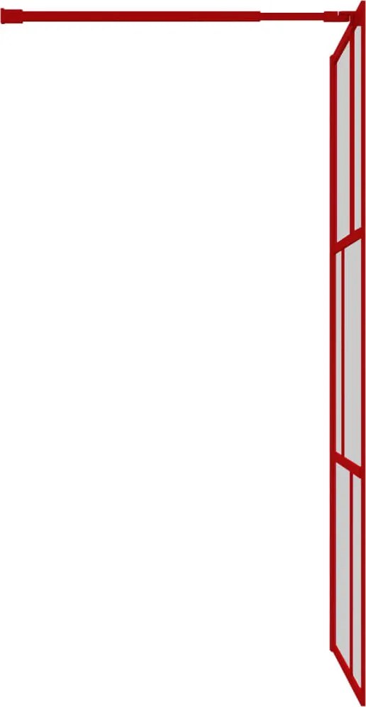 vidaXL Zástěna do průchozí sprchy čiré ESG sklo 100 x 195 cm [154956] Barva: Červená