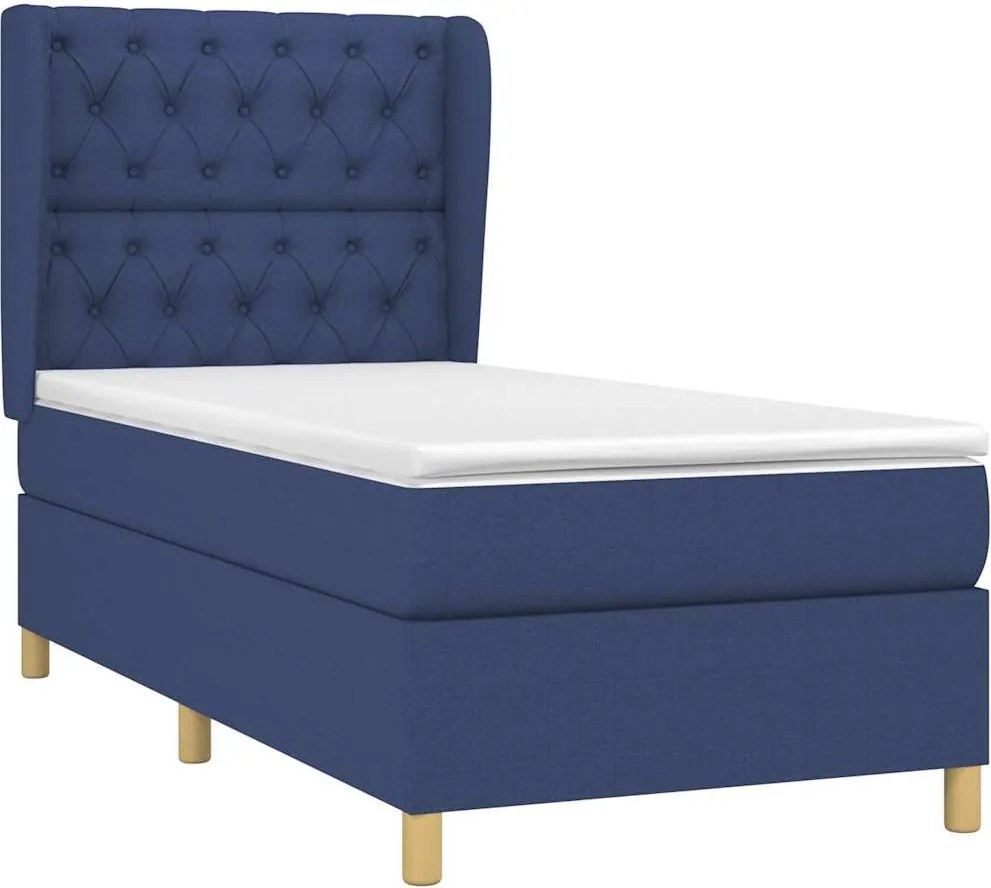 Box spring postel s matrací modrá 80x200 cm textil 3128723