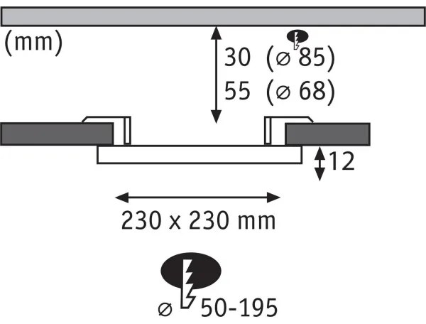 Paulmann 79967 - LED/16W IP44 Stm koup podhledové svítidlo AREO 230V