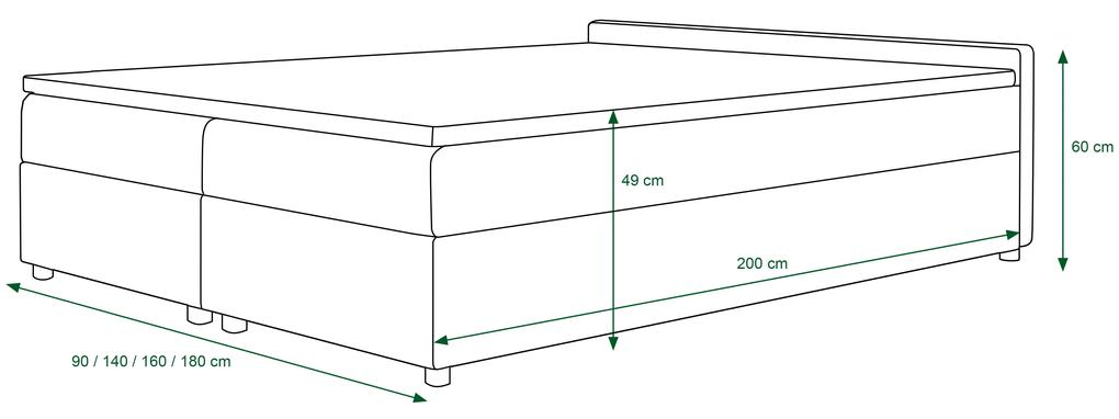 Manželská postel Boxspring 140 cm Ceren (vzor + tmavě hnědá) (s matrací a úložným prostorem). 1046412