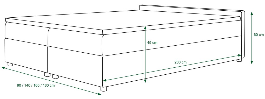 Manželská postel Boxspring 160 cm Ceren (vzor + tmavě šedá) (s matrací a úložným prostorem). 1046416