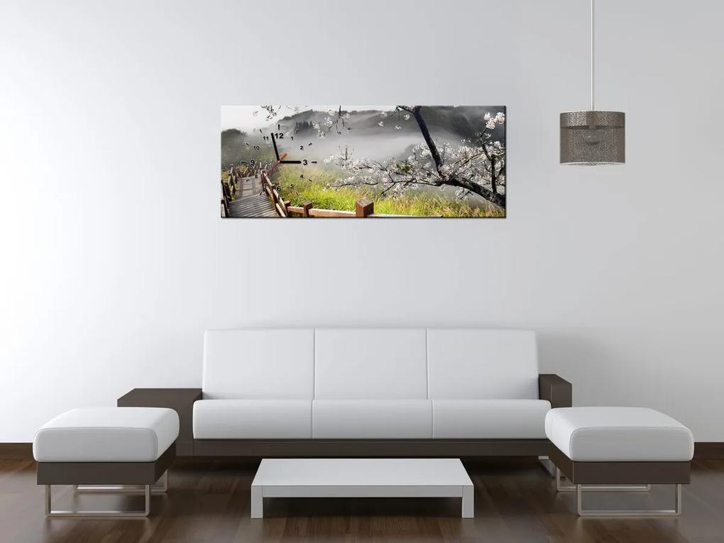 Gario Obraz s hodinami Kvetoucí višeň Rozměry: 30 x 30 cm