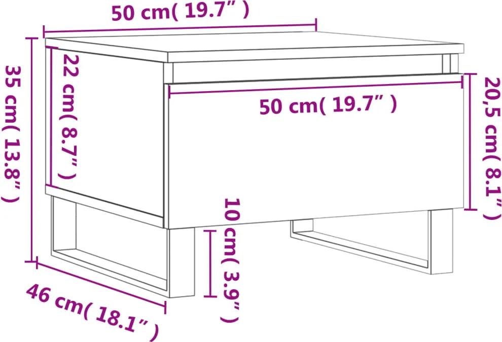 vidaXL Konferenční stolky 2 ks 50x46x35 cm kompozitní dřevo [830879] Barva: bílá s vysokým leskem