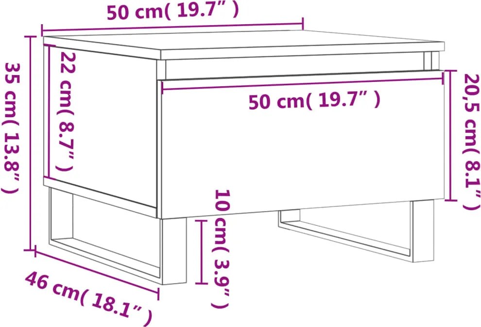 vidaXL Konferenční stolky 2 ks 50x46x35 cm kompozitní dřevo [830879] Barva: hnědý dub