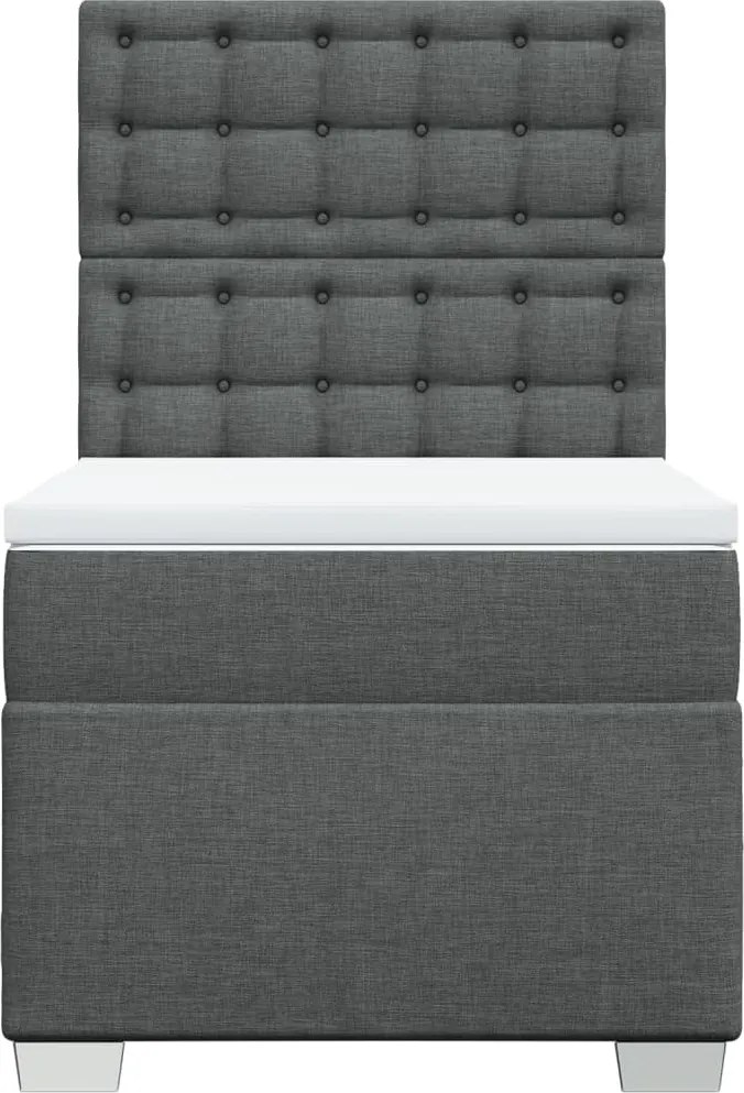 Box spring postel s matrací tmavě šedá 90x200 cm textil 3292686