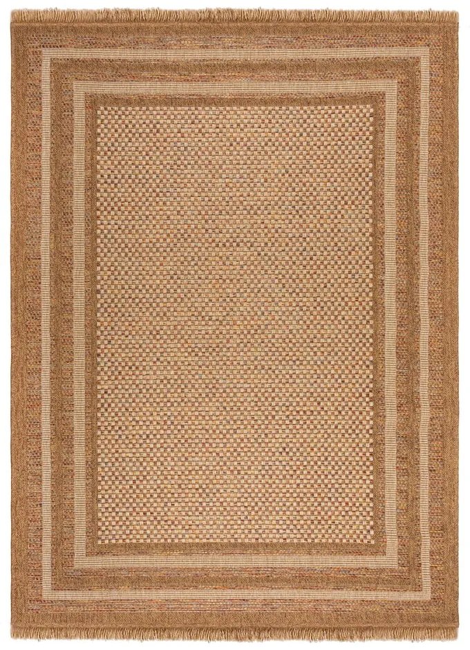 Vnitřní a venkovní koberec v přírodní barvě 120x170 cm Layla Border – Flair Rugs
