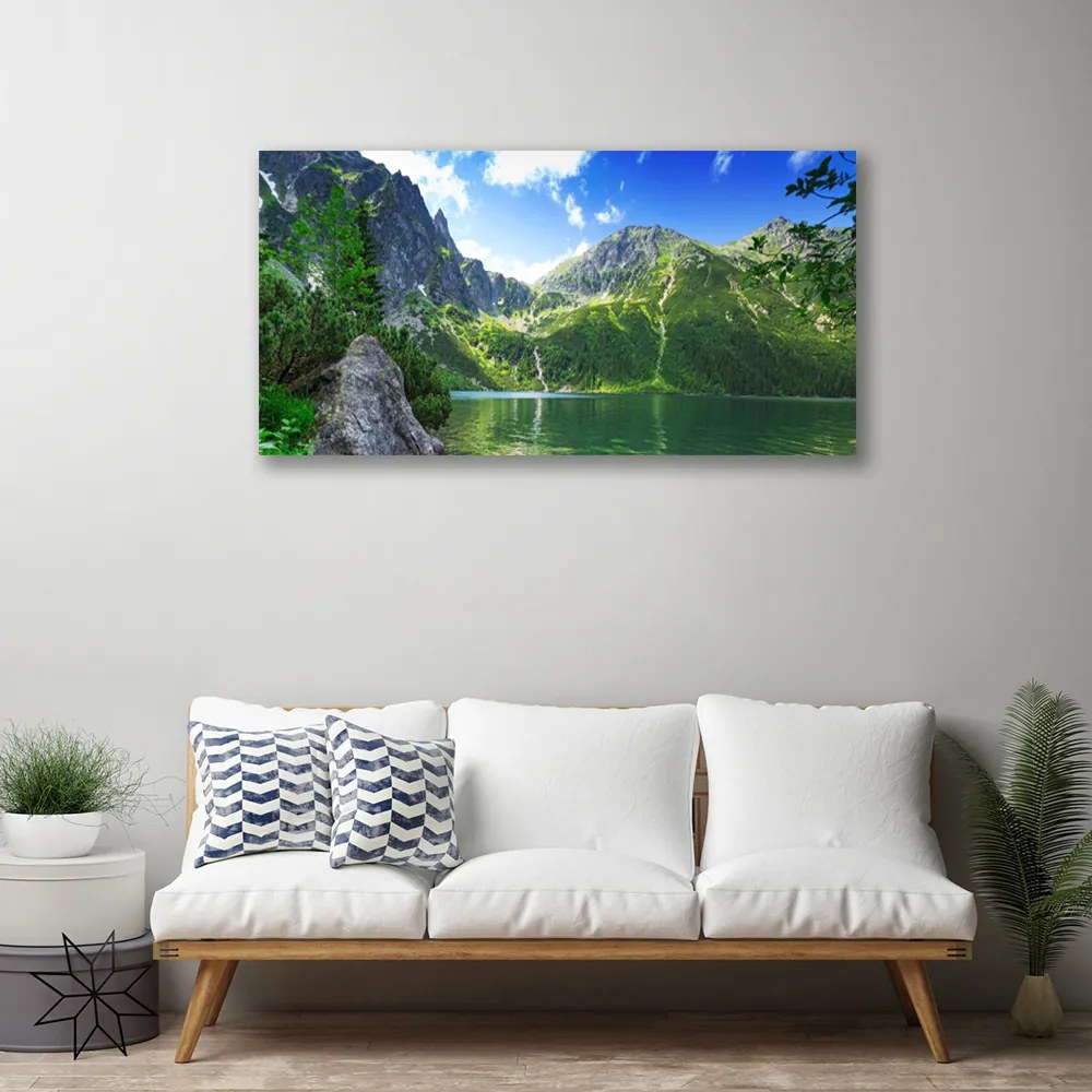Obraz na plátně Hora Jezero Příroda 100x50 cm