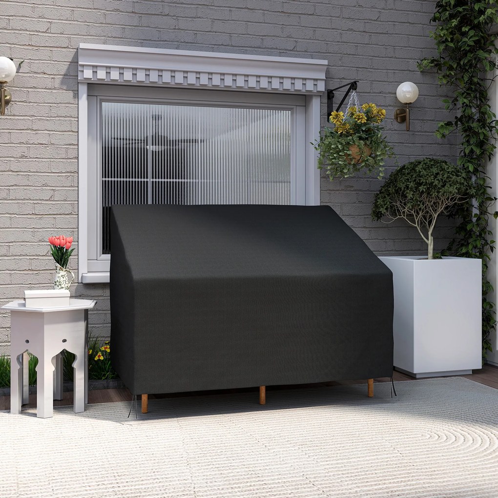 Outsunny kryt na 2-místnou lavici z oxfordské tkaniny 600D s vodoodpudivou úpravou pro terasu 140x84x56/94 cm