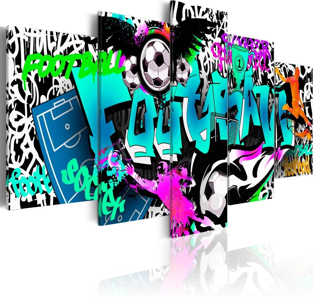 Obraz Graffiti fotbal + háčky a hřebíčky ZDARMA Velikost (šířka x výška): 200x100 cm