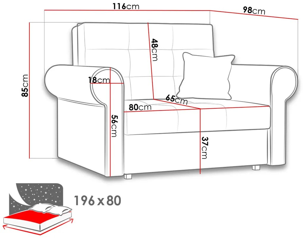 Rozkládací křeslo BELA SILVER 1 - modré