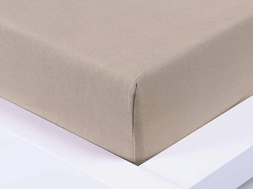 XPOSE® Jersey prostěradlo Exclusive na vysokou matraci - kávové 180x200 cm