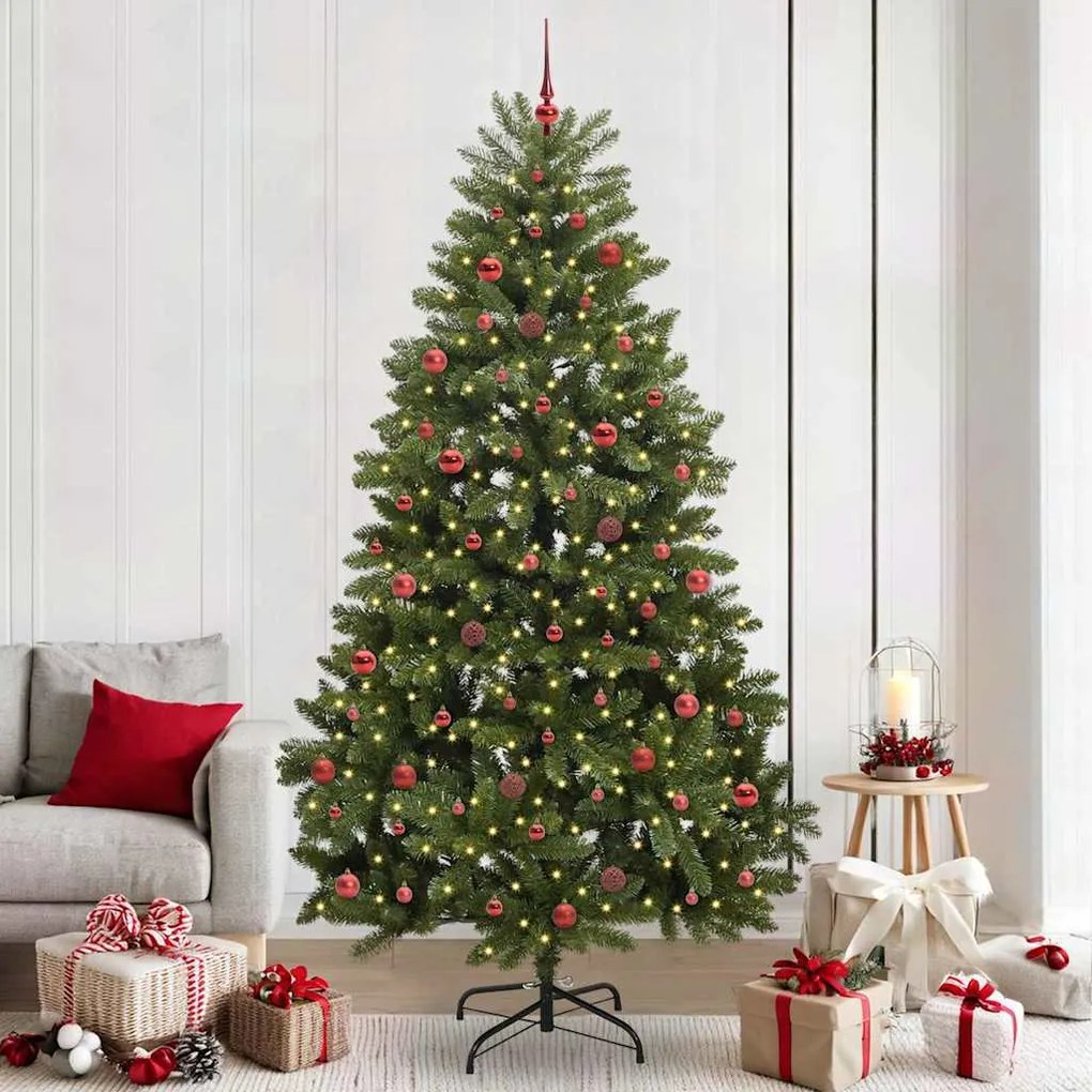 Umělý vánoční stromeček 240 cm 300 LED Teplá bílá PVC a ocel 3395703
