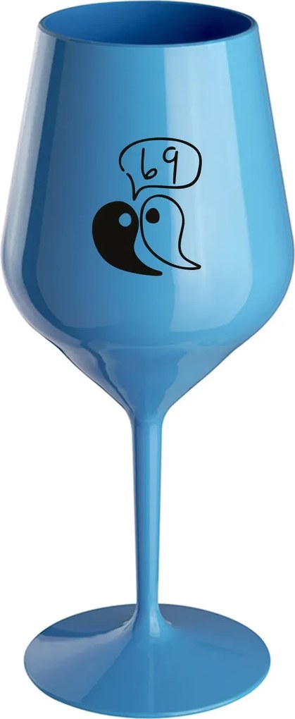69 - modrá nerozbitná sklenice na víno 470 ml