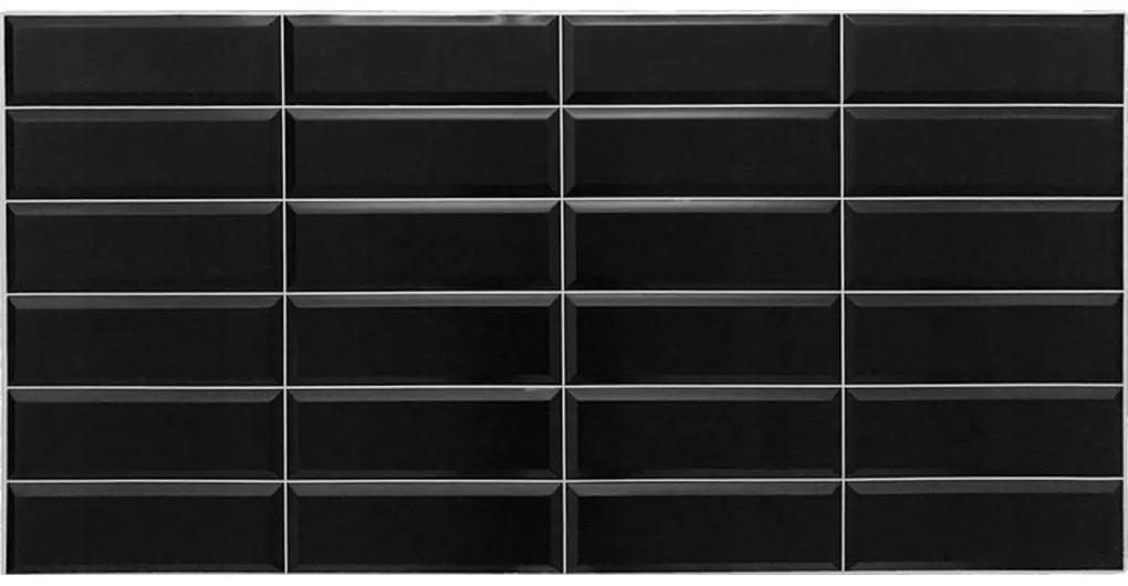 TP10024606 PVC obkladové 3D panely GRACE Černá dlažba matná, šedá spára