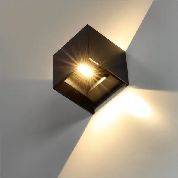 LED Venkovní nástěnné svítidlo QUERK 2xLED/3W/230V 3000K IP54 černá