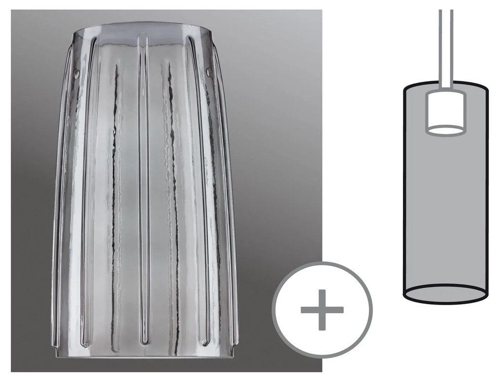 Paulmann 95352 2Easy Drio, stínítko z kouřového skla, prům. 15,2cm