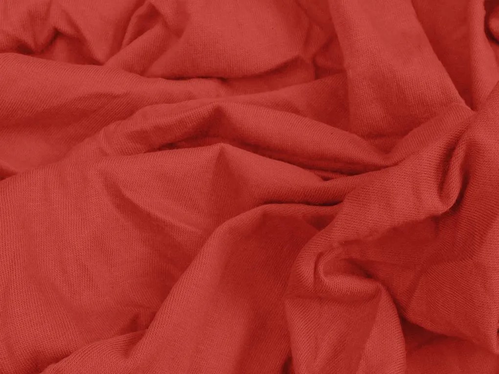 Jersey prostěradlo do dětské postýlky červené 70 x 140 cm