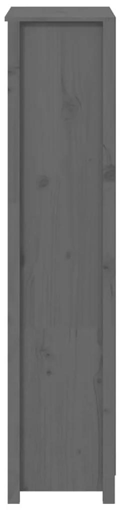 Skříň highboard šedá 80 x 35 x 154 cm masivní borové dřevo,  823521
