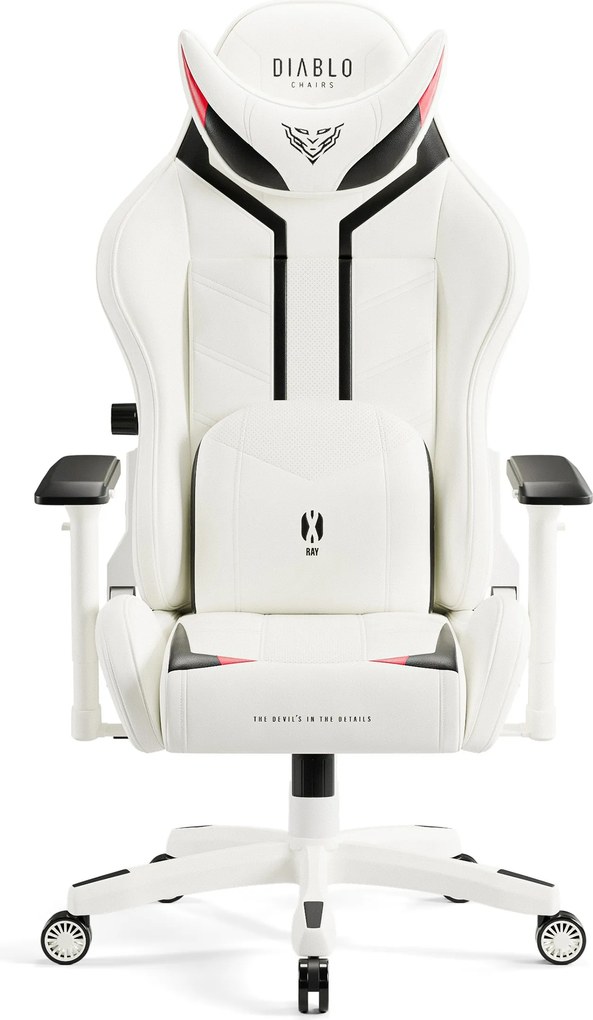 Herní židle z ekokůže Normal Size, bílo-černá: Diablo X-Ray 2.0