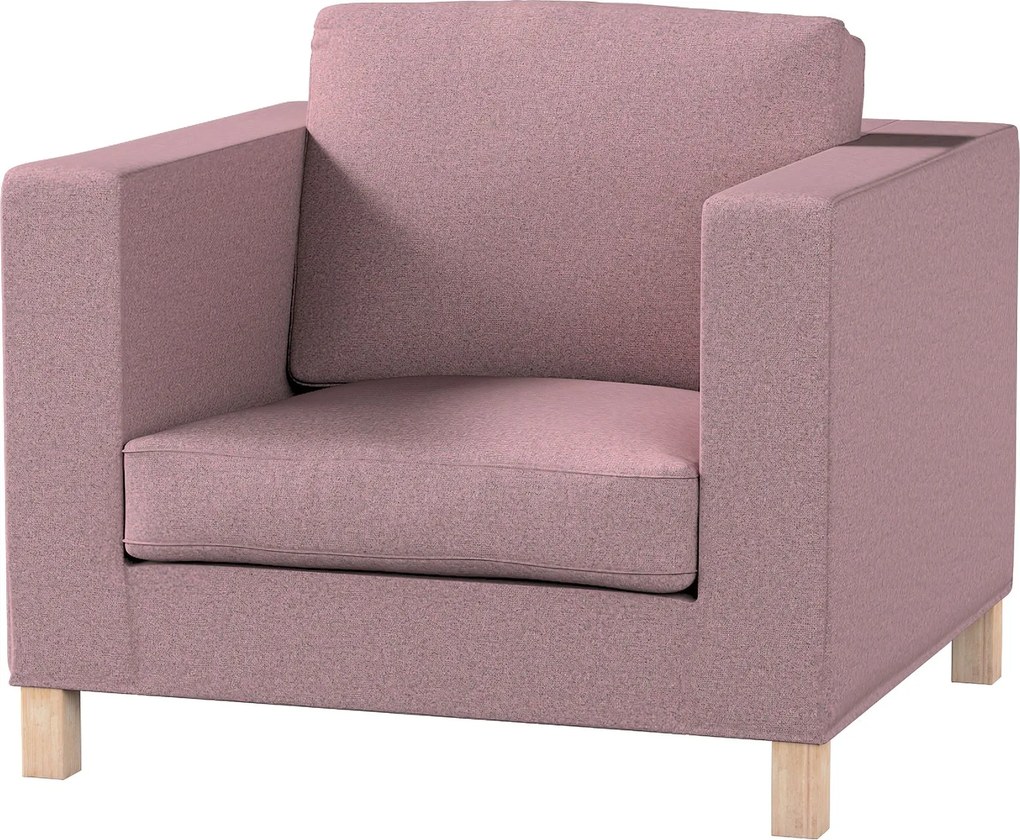 Potah na křesko IKEA Karlanda, krátký barva růžová látka pletený vzor