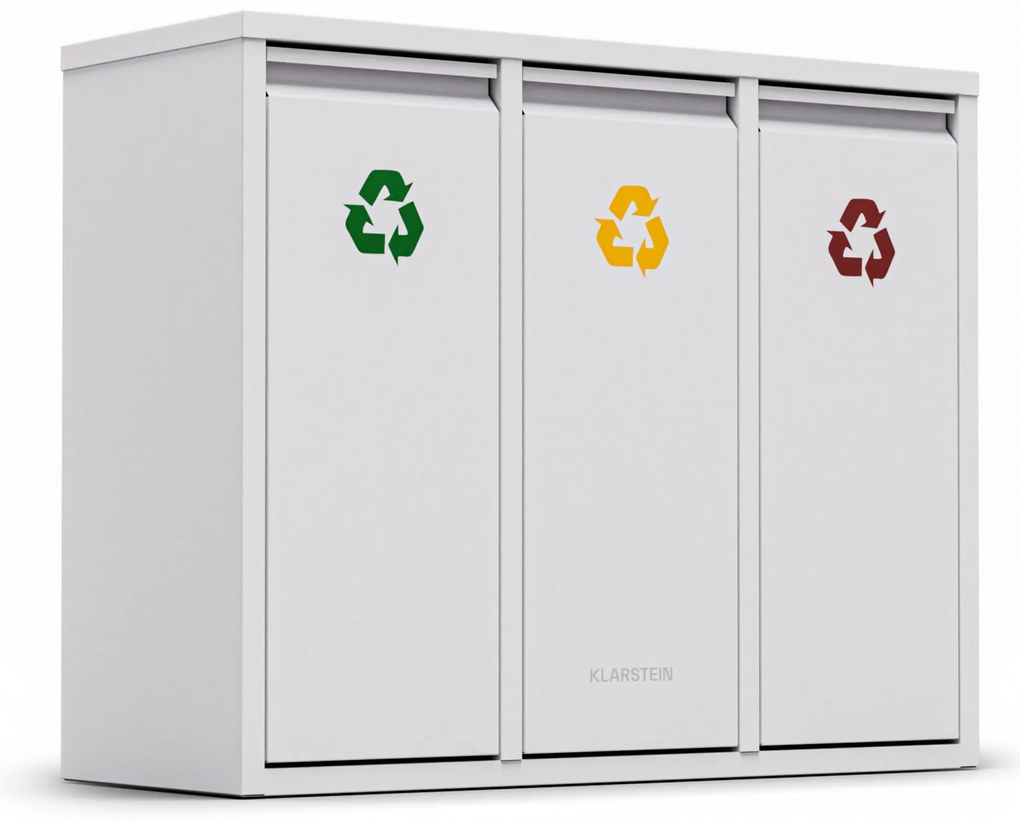 Klarstein Strážce pořádku 3 koše 45 litrů 3 nádoby recyklace nástěnná montáž
