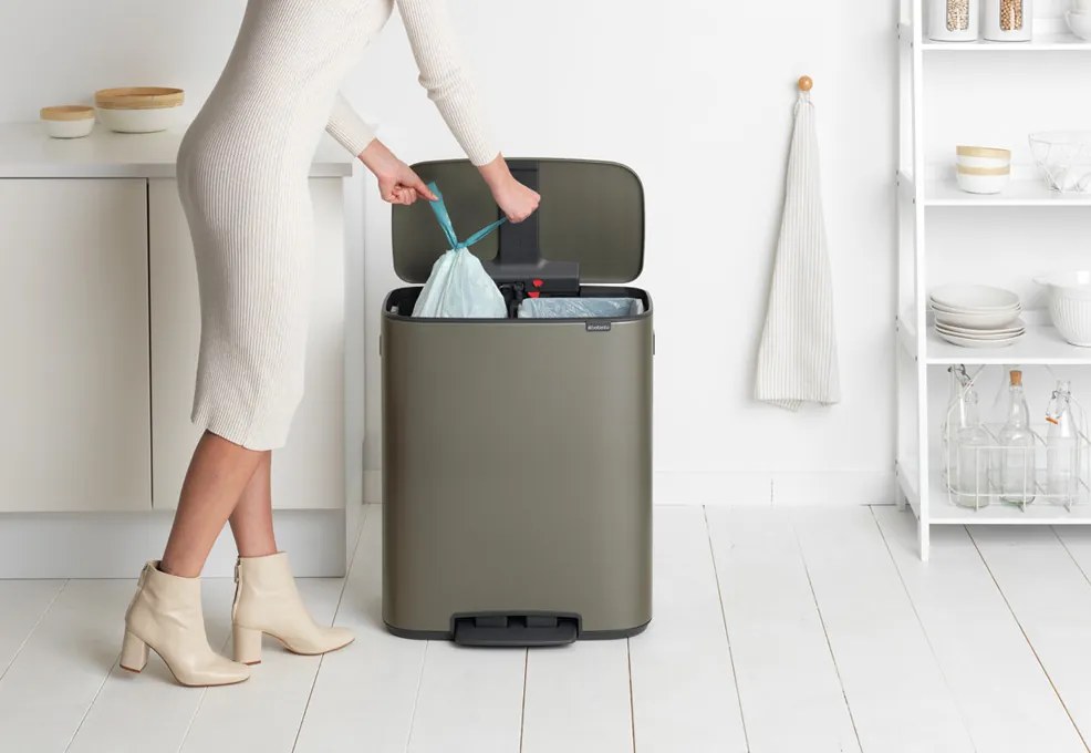 Brabantia BO pedálový koš 2x30L platinová