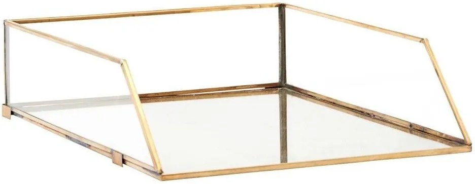 MONOGRAPH Skleněný pořadač na dokumenty Antique brass, zlatá barva, čirá barva, sklo