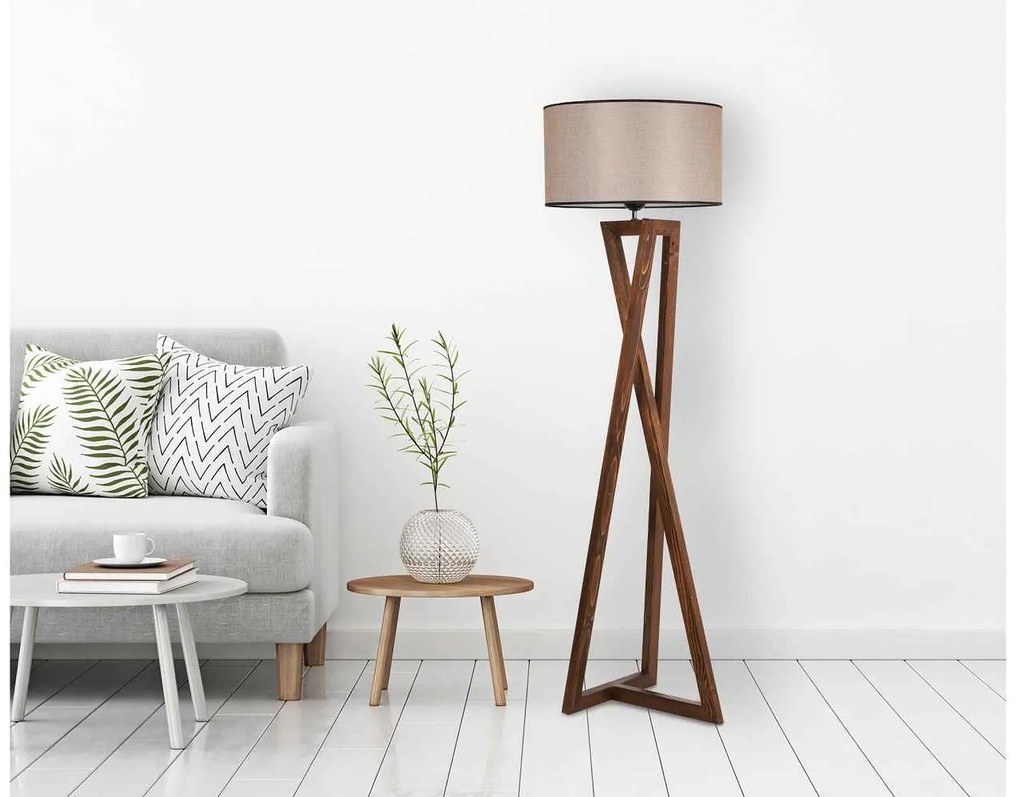 Designová stojanová lampa Thea 166 cm ořech